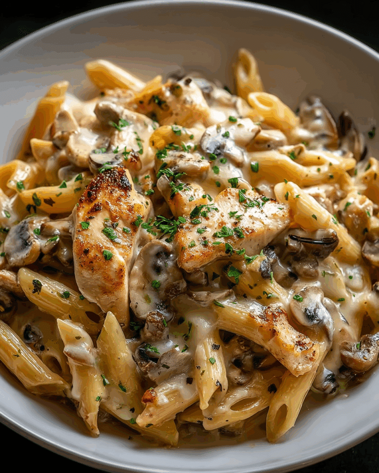 Rich and Creamy Chicken & Mushroom Pasta