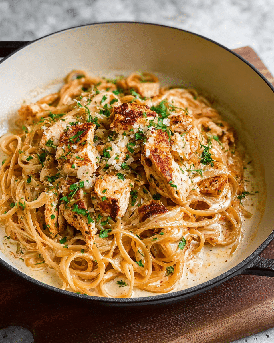 Creamy Cajun Chicken Spaghetti with Garlic Mozzarella Sauce